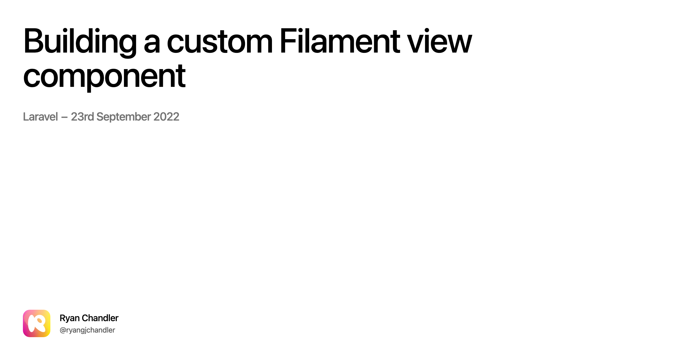 Building a custom Filament view component
