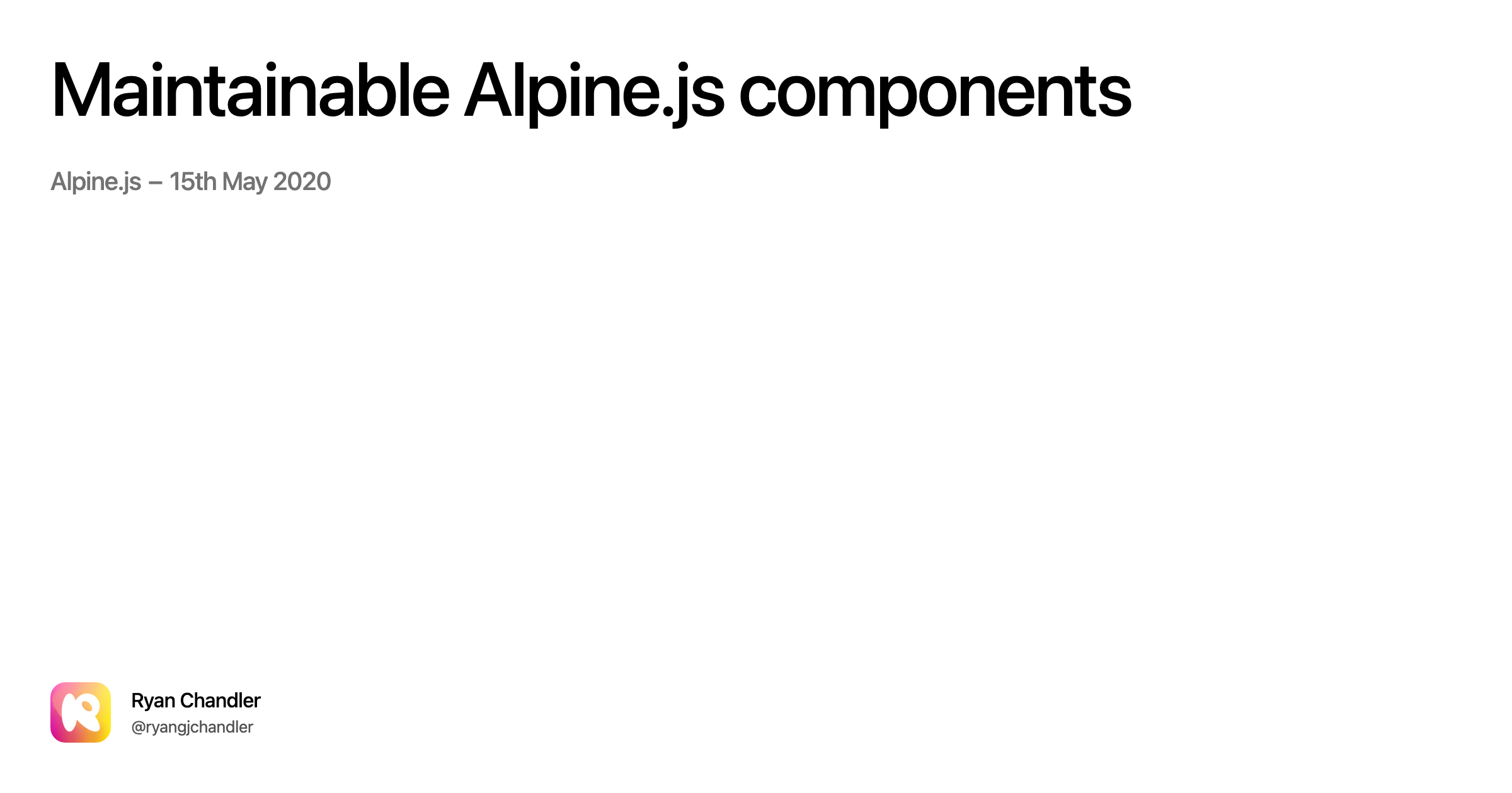 Maintainable Alpine.js components
